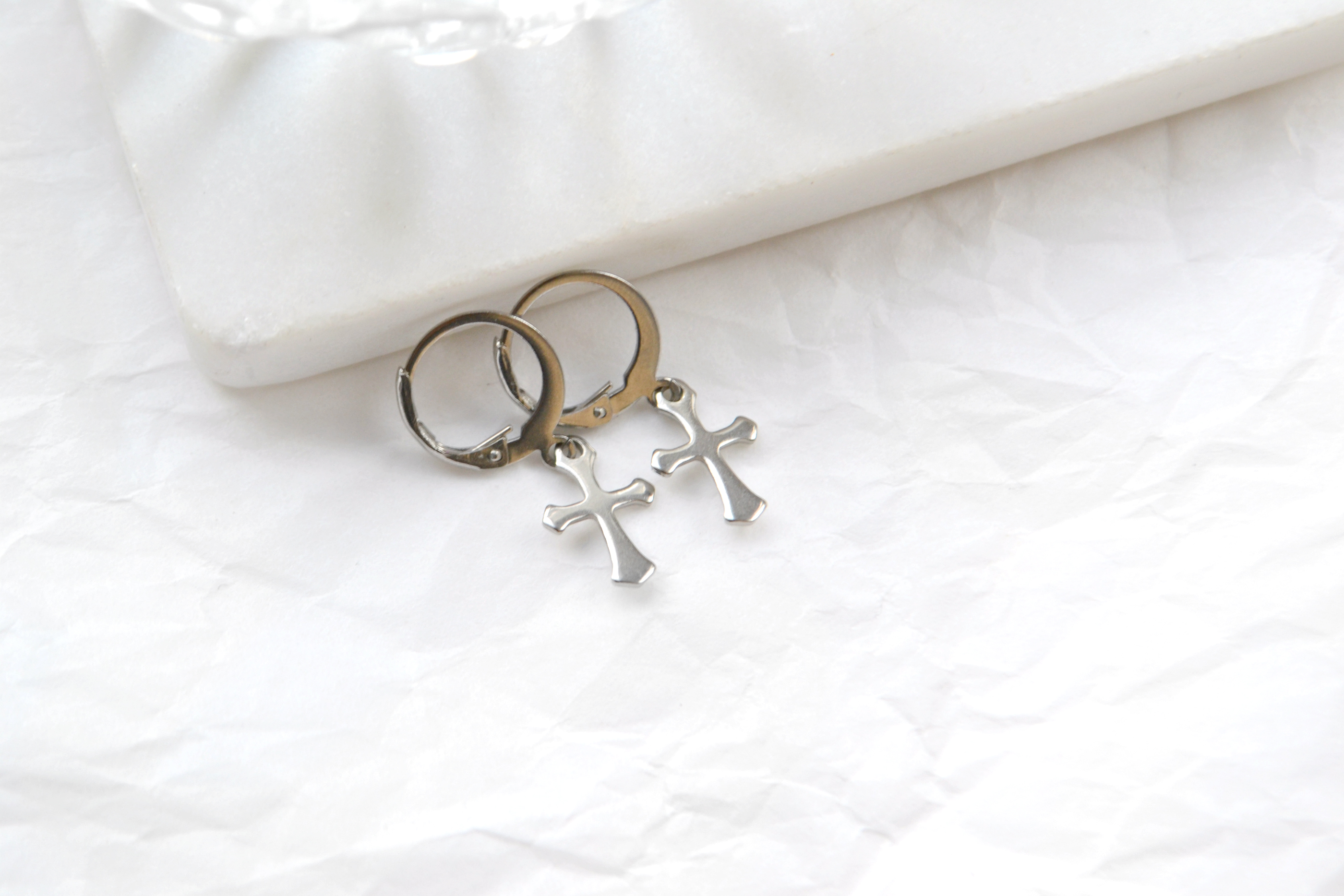 Surgical steel Cross Hoops – Perfice